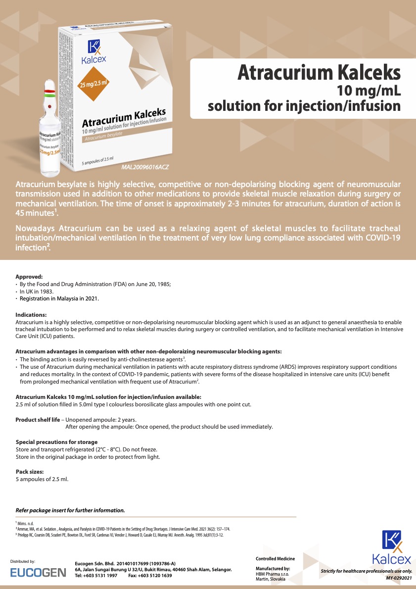 Eucogen | Atracurium Kalceks 10mg/ml solution for injection/infusion