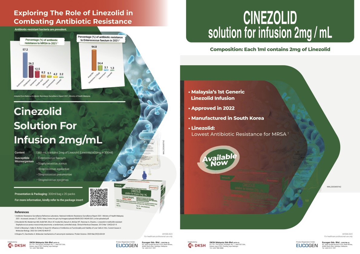 Eucogen | CINEZOLID solution for infusion 2mg/mL